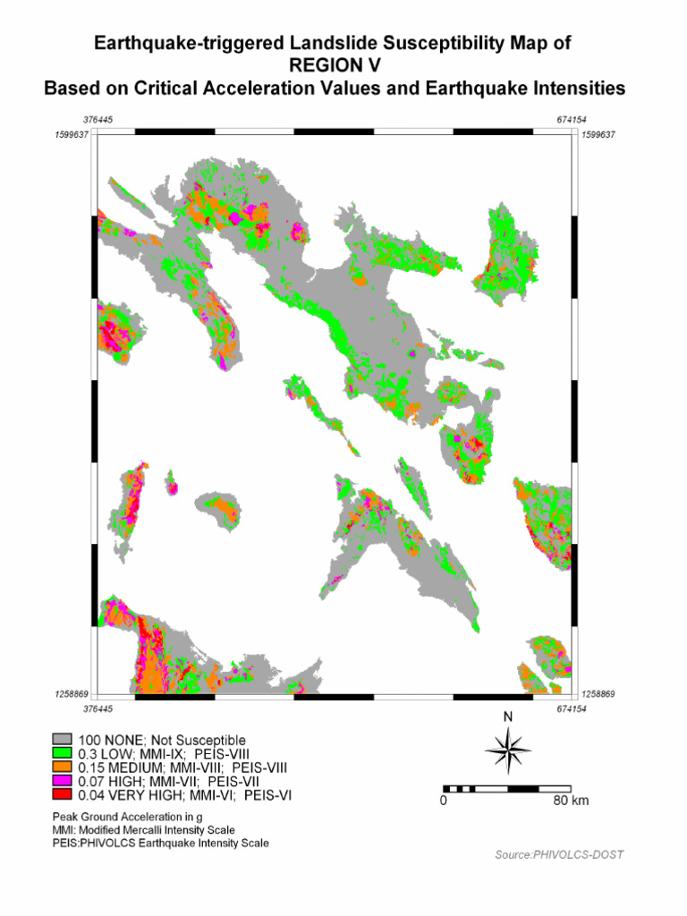 Bicol Region: Earthquake Triggered Landslide Susceptibility Map | PDF