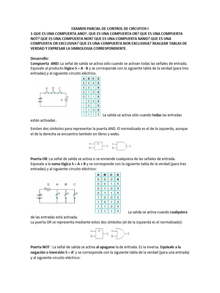 Examén Parcial | PDF | Puerta lógica | Ingeniería Informática