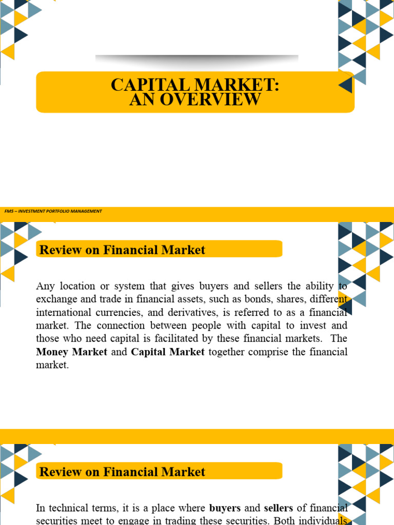 PPT_2_Overview of Capital Market | PDF | Capital Market | Financial Markets