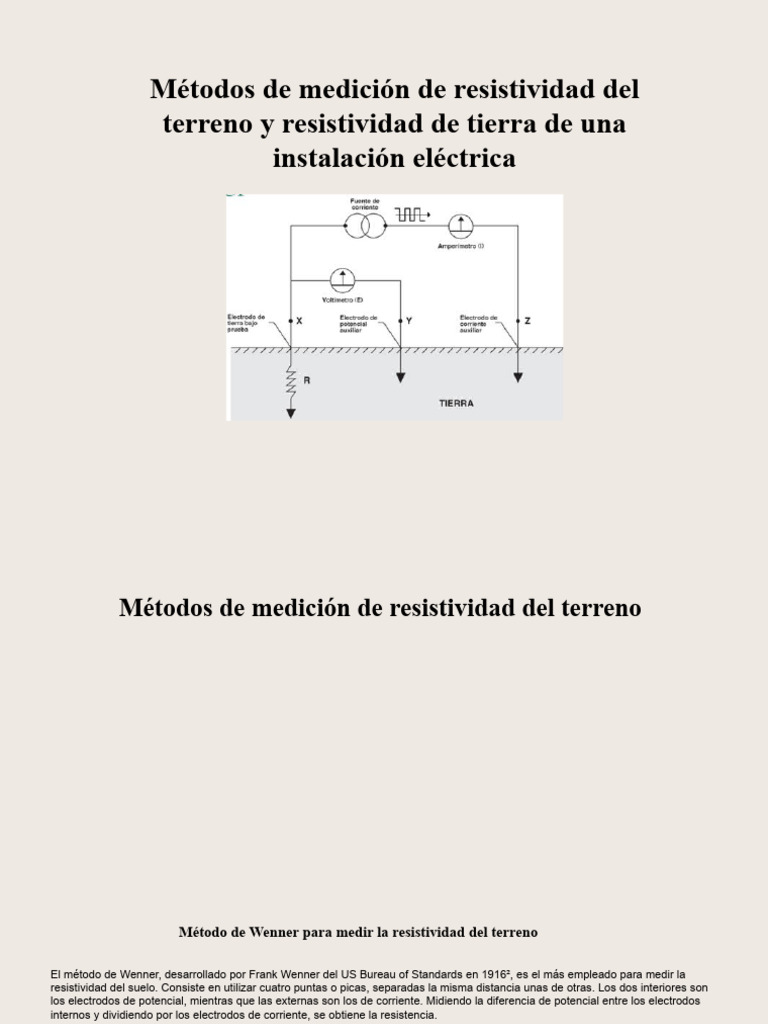 Métodos de Medición de Resistividad Del Terreno | PDF | Resistencia Eléctrica y Conductancia ...