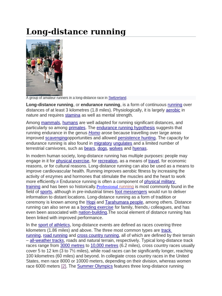 3296 - Long Distance Races | PDF | Long Distance Running | Physiology