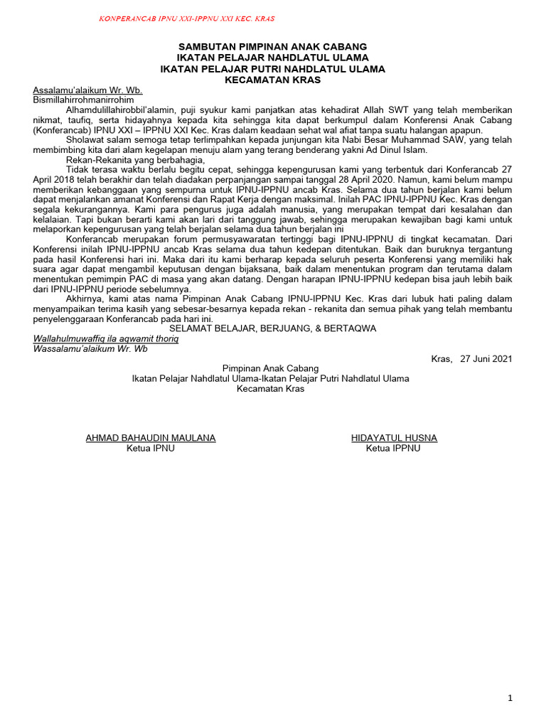 Modul & LPJ Konferancab 2021 | PDF