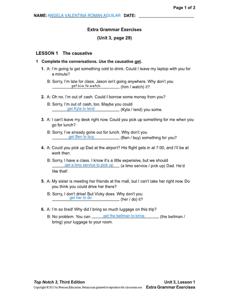 Extra Grammar Unit 3 Pdf