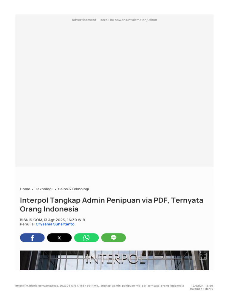 Interpol Tangkap Admin Penipuan Via PDF, Ternyata Orang Indonesia | PDF