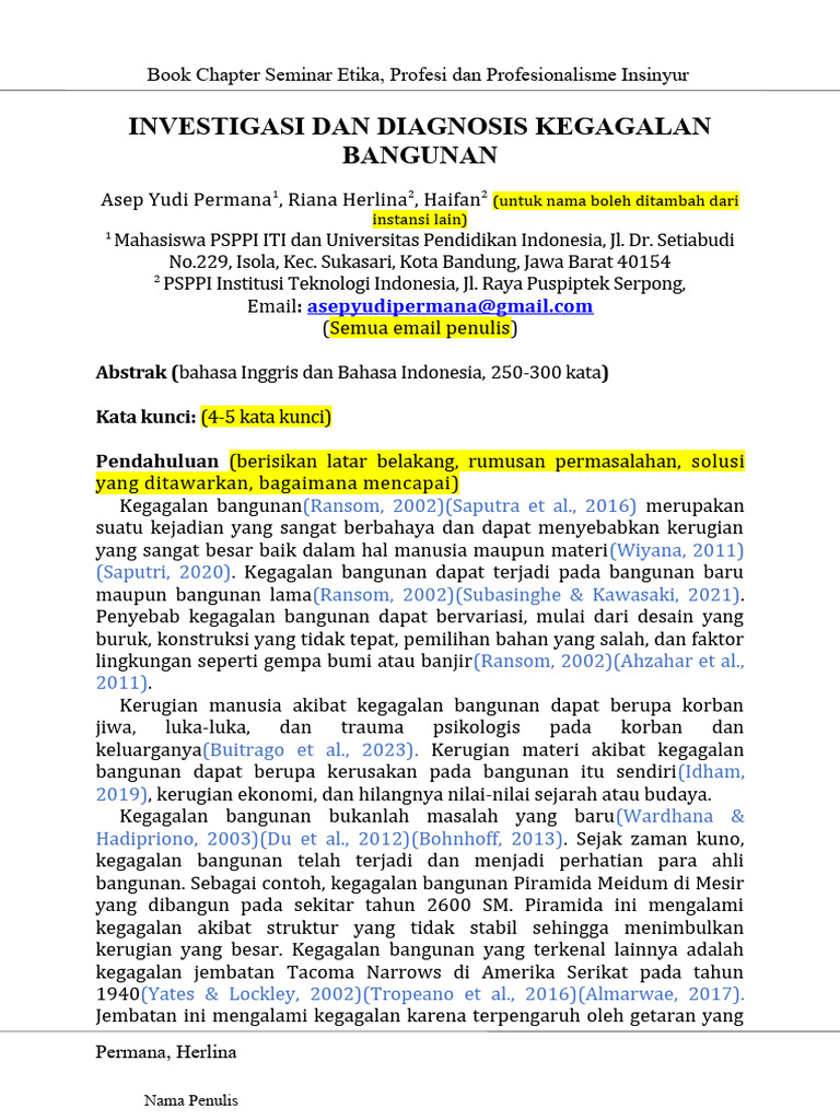 Template Penulisan Book Chapter-Keinsinyuran | PDF | Seni