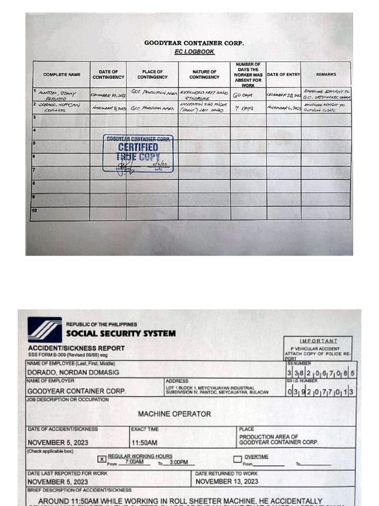 EC LOGBOOK and ACCIDENT REPORT | PDF