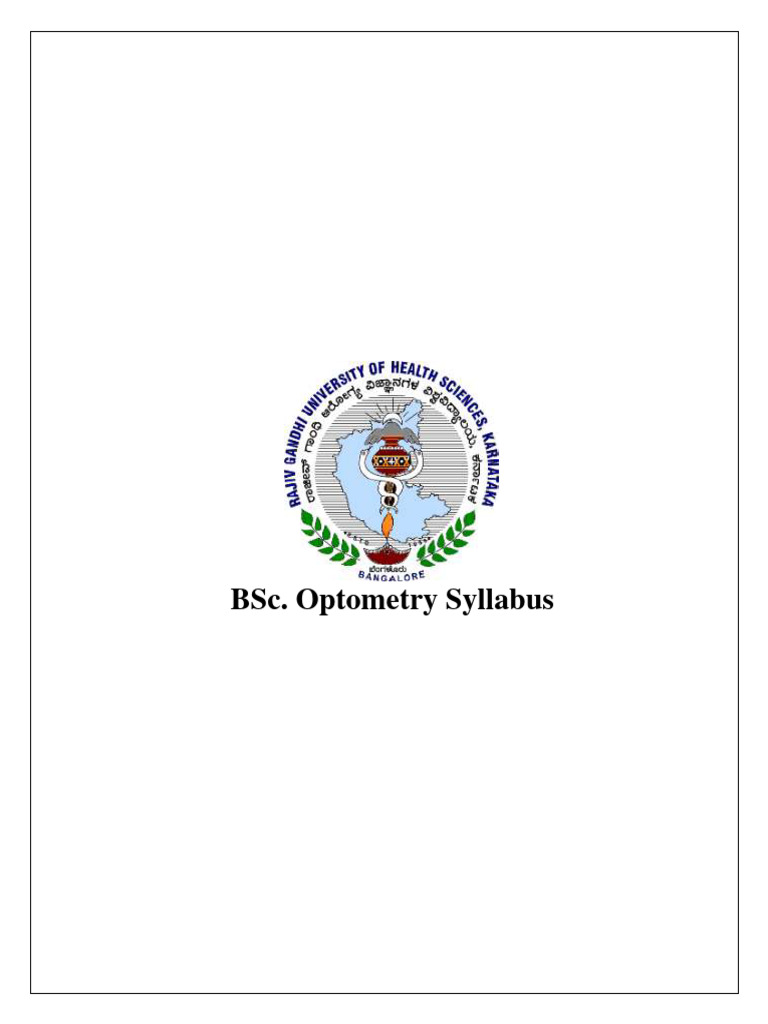 B.SC - Optometry Syllabus 2019 | PDF | Optometry | Optics