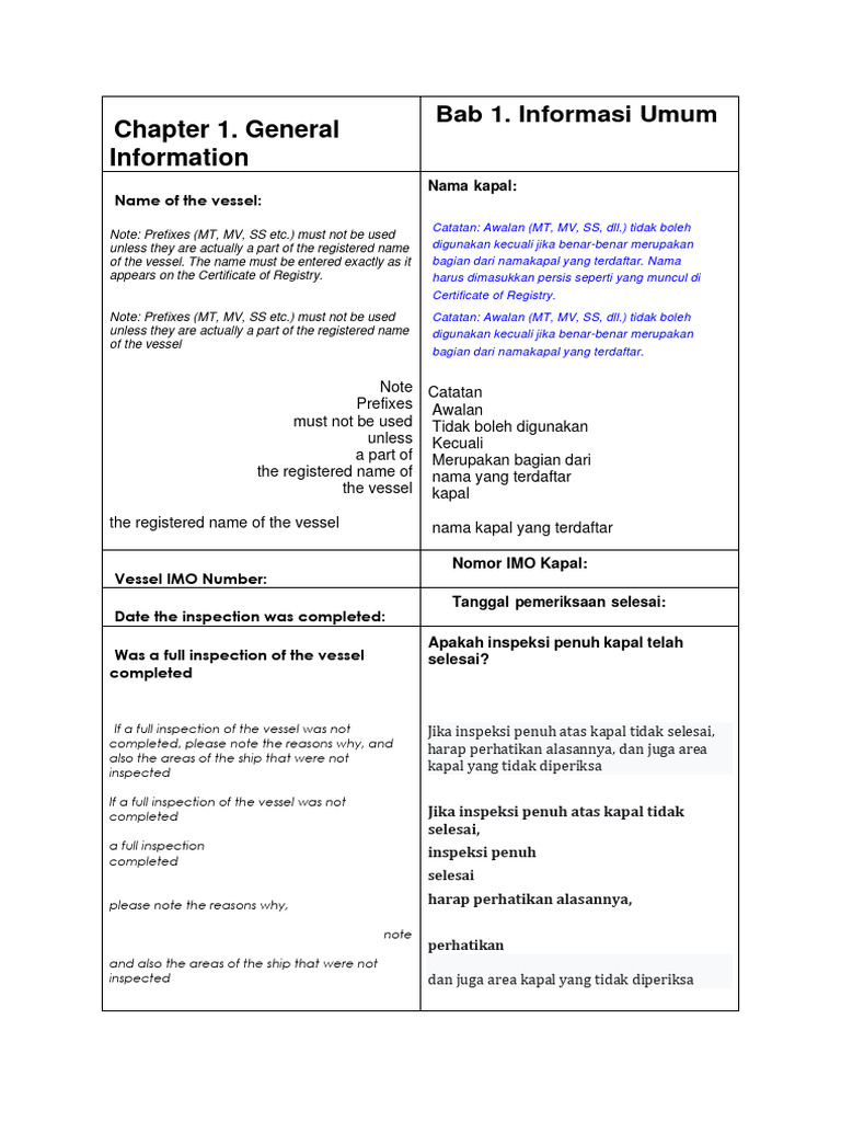 Chapter 1 General Information - Inspection of the vessel-3 pages | PDF