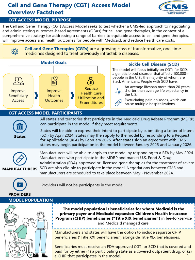 CGT Access Model for Medicaid Beneficiaries | PDF | Health Equity ...