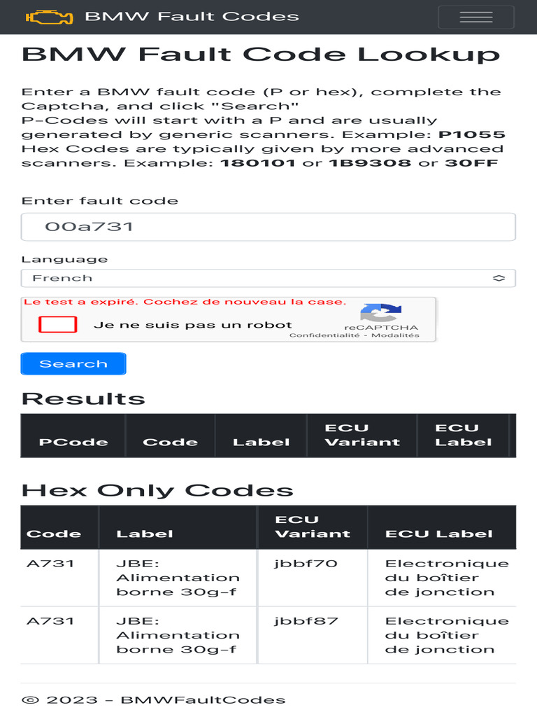 Bmw Fault Code Lookup Bmwfaultcodes Pdf