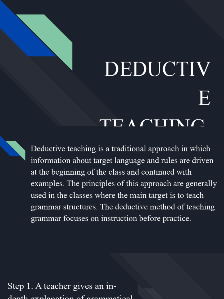 Deductive Teaching | PDF