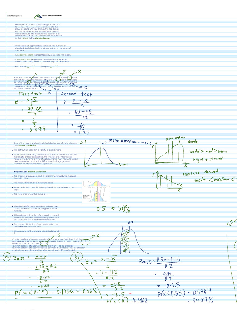 Z-Score Examples With Solutions | PDF | Standard Score | Regression ...