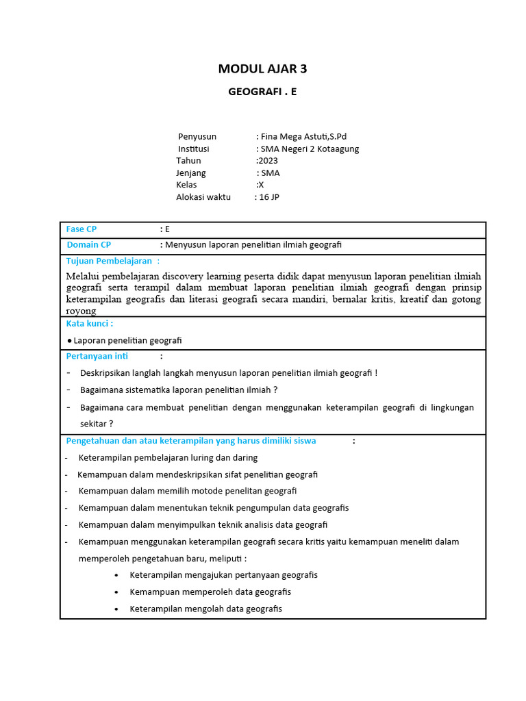Ikm Modul Ajar 3 | PDF