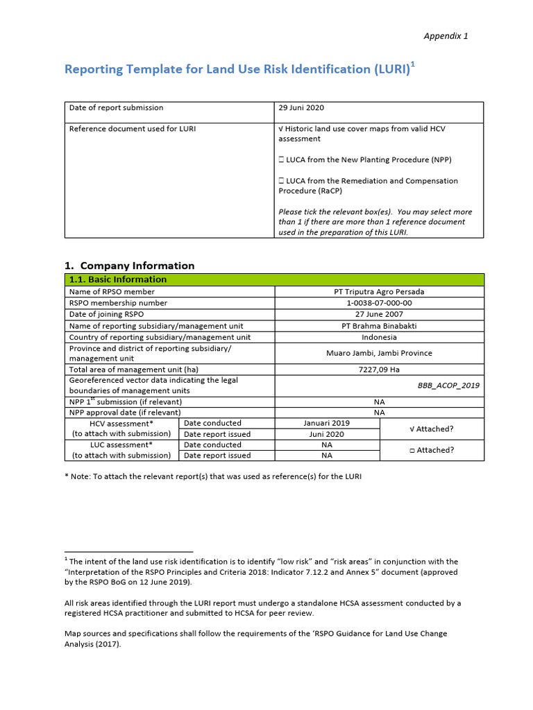 Appendix-1-Lu-Risk-Identification-Template (1) - PT Brahma Binabakti | PDF