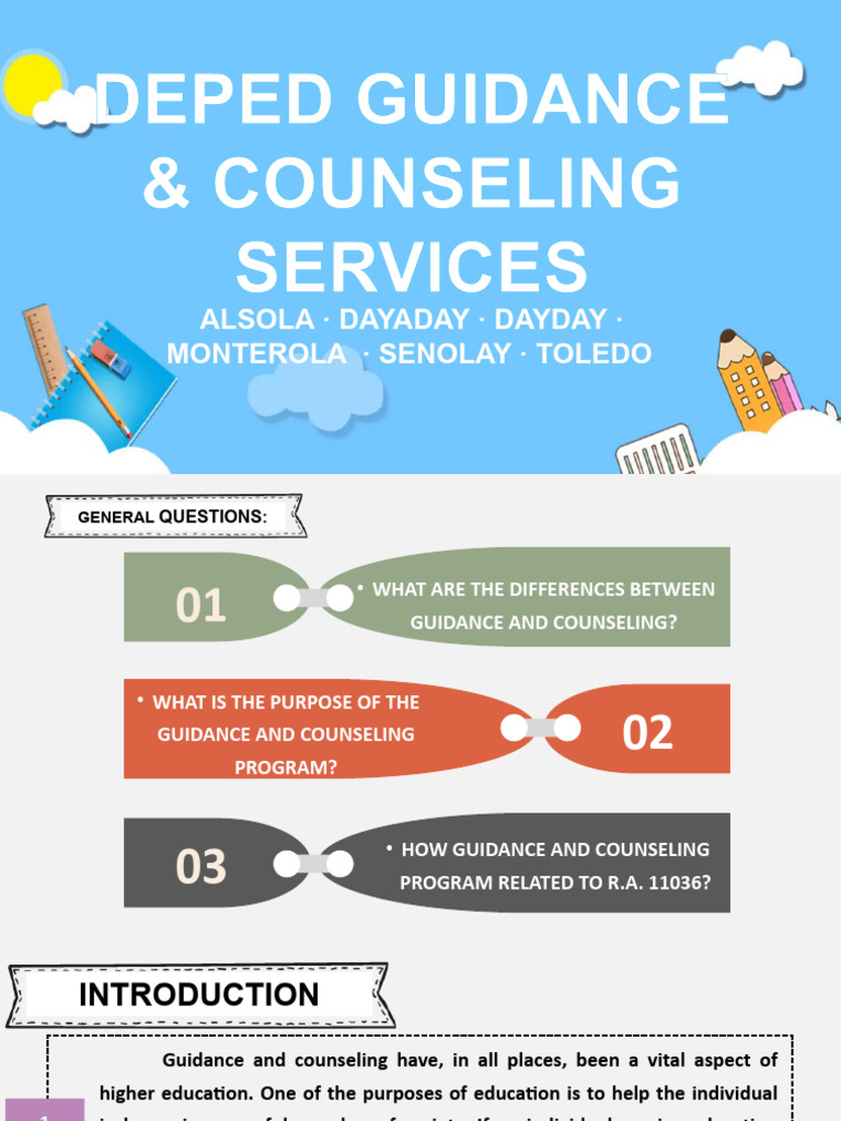 DepEd Guidance and Counseling Services | PDF | Psychotherapy | Mental Health