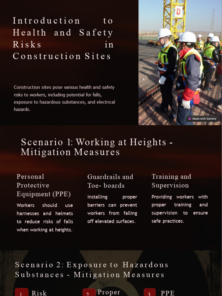 Introduction To Health and Safety Risks in Construction Sites | PDF ...