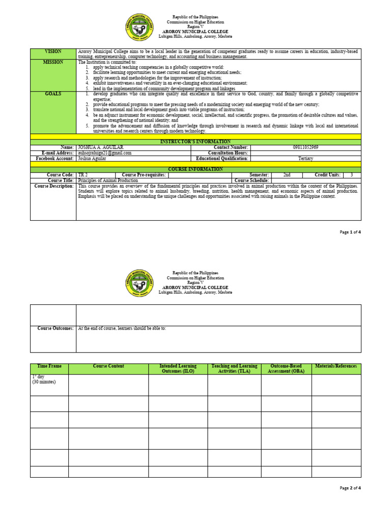 Course Syllabus | PDF | Learning | Cognition