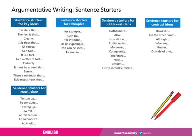 ILS Writing Word Bank Argumentative Writing | PDF