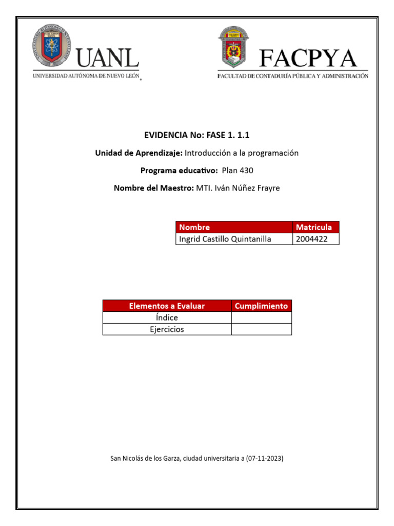 IPRO - Fase 1.1 - ICQ | PDF