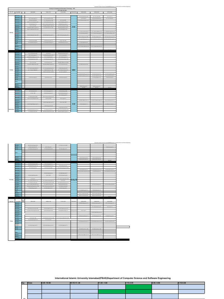 Time Table DCS - Spring 2024 - Version 1.5 | PDF | Vocational Education ...