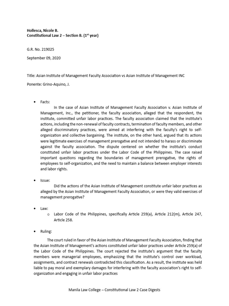 AIM VS AIM Union Case Digest | PDF | Employment | Unfair Labor Practice