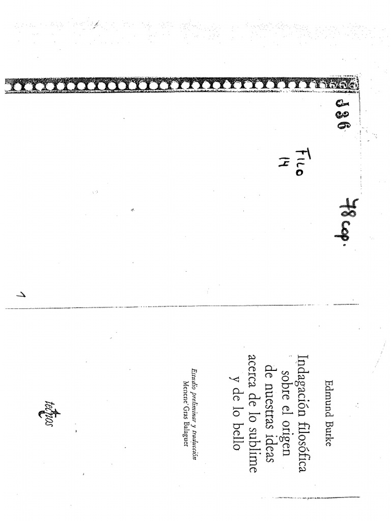 BURKE Indagacion Filosofica Sobre El Ori | PDF