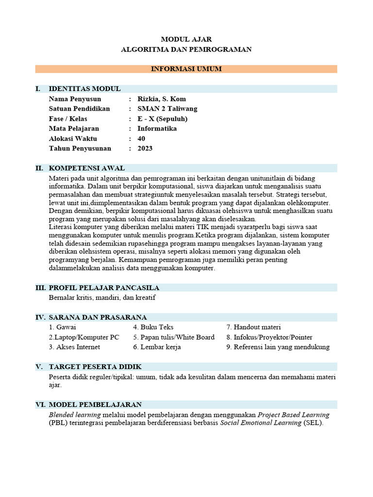 Informatika Bab 7 - Algoritma Dan Pemrograman | PDF Informatika Bab 7 - Algoritma Dan Pemrograman | PDF