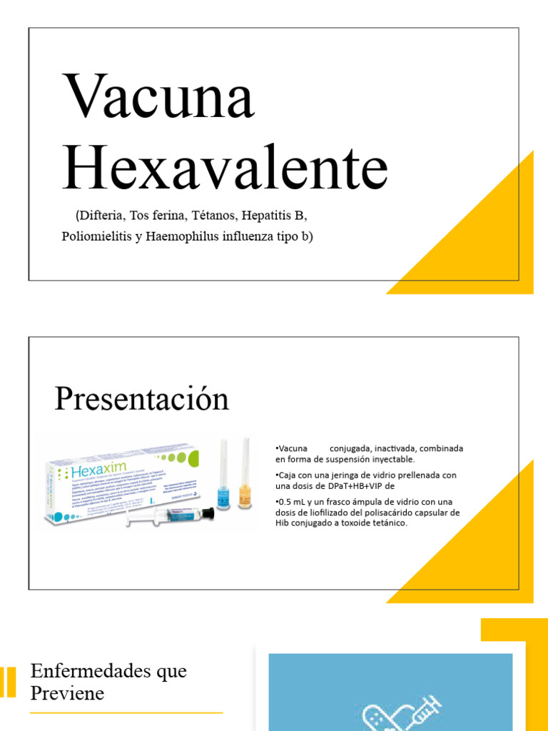 Vacuna Hexavalente: Dosis y Aplicación | PDF | Alergia | Vacunas