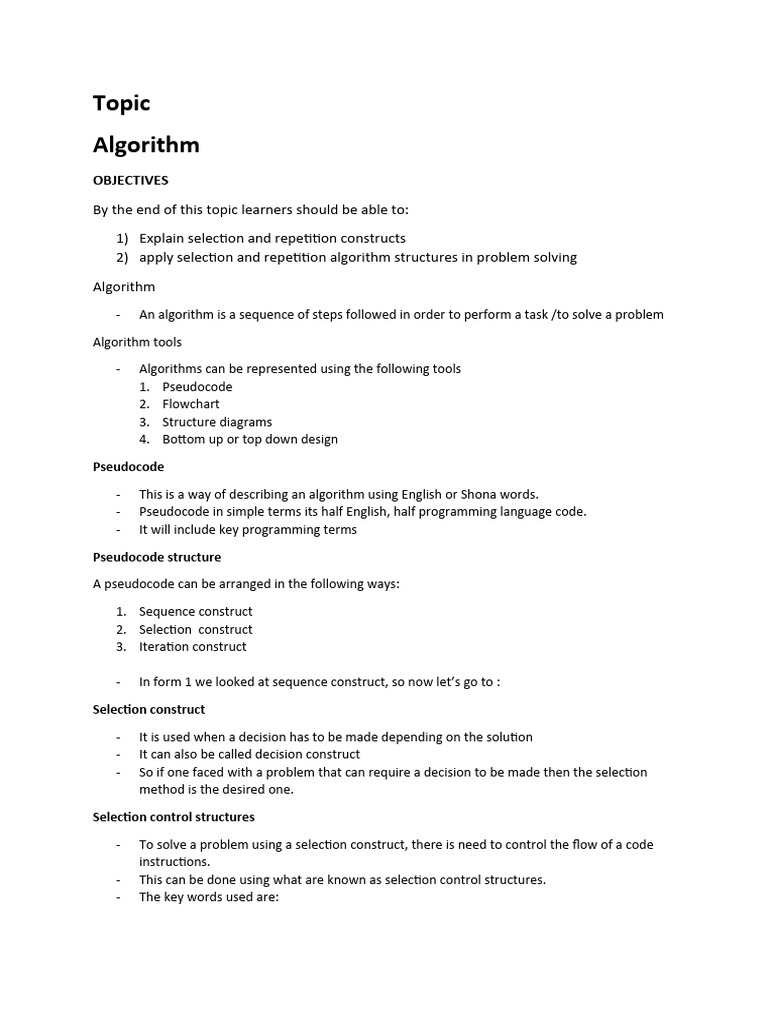 Algorithm | PDF | Control Flow | Algorithms