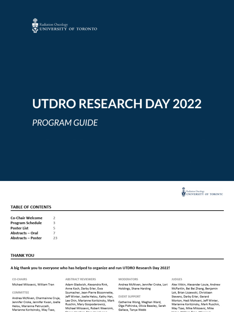 Program Guide Research Day 2022 | PDF | Radiation Therapy | Pancreatic Cancer