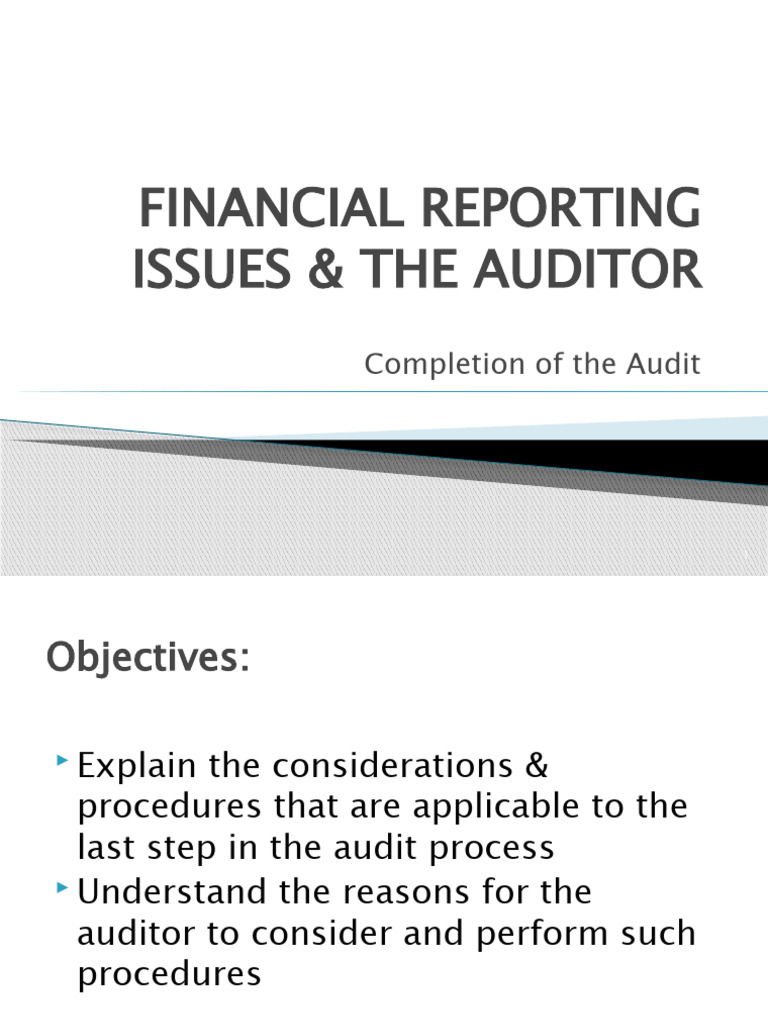 CAC4203 Completion of The Audit | PDF | Going Concern | Financial Audit