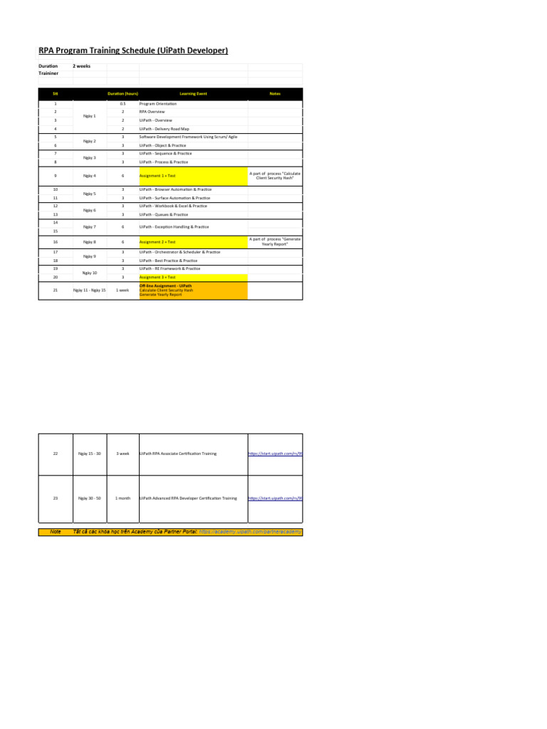 UiPath Developer - Training Program 1 | PDF