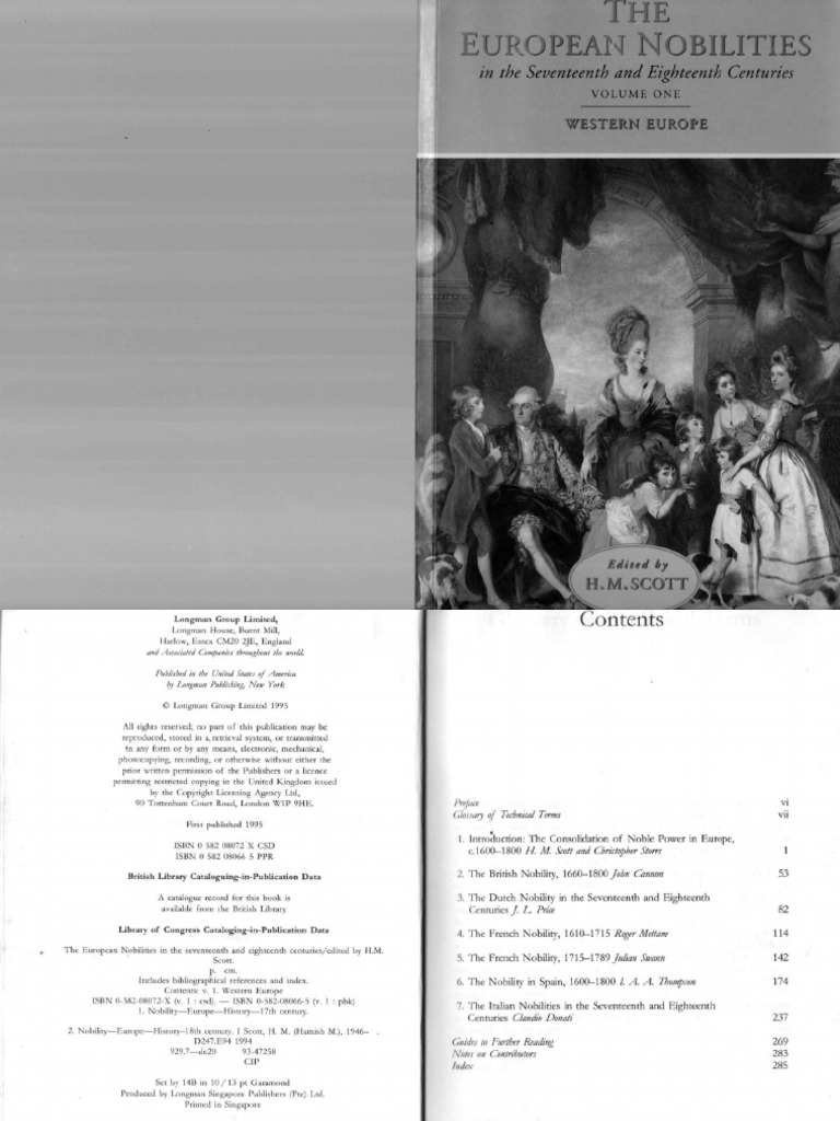 SCOTT, H. M. The European Nobilities in The 17th and 18th Centuries. Vol. 1. (Cap 1 e 6) | PDF