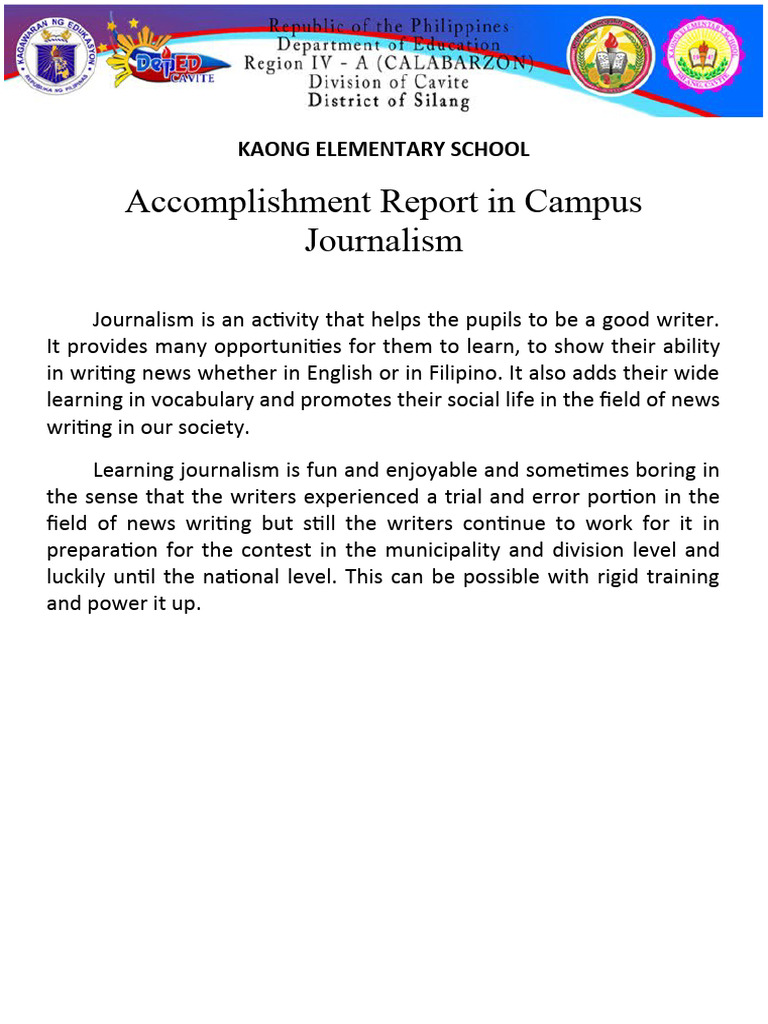 Journalism Accomplishment Report 2019 | PDF | Journalism | Cognition