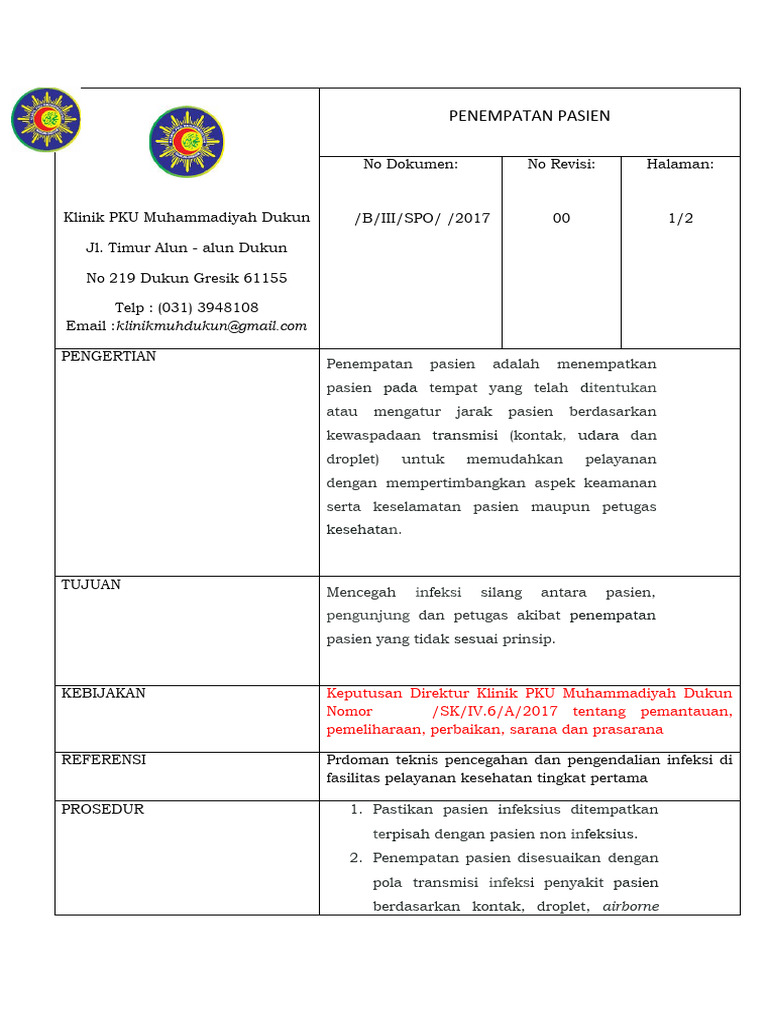 Penempatan Pasien | PDF