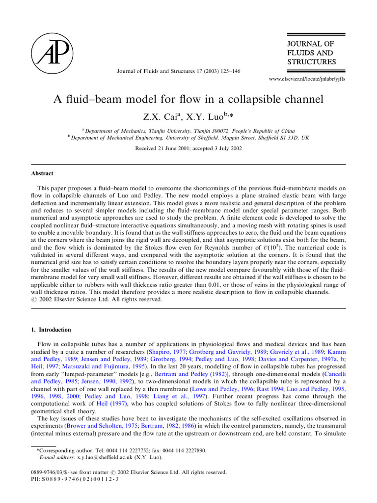 Flow Through Collapsible Channel - Reference | PDF | Finite Element ...