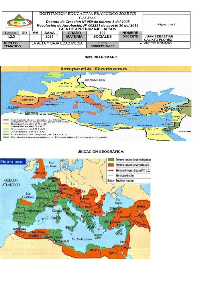 Juan Sebastian Calixto - 702 - Sociales - Guia - 1,2y3 | PDF | Guerras ...