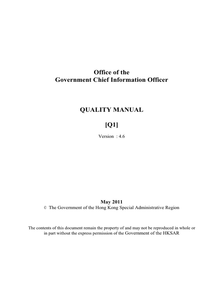 Quality Manual (q1) Version - 4.6 May 2011 | PDF | Quality Management ...
