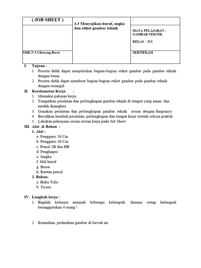 Etiket Gambar Teknik untuk SMK | PDF | Komputer