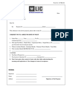 LIC NEFT Mandate Form Download | PDF