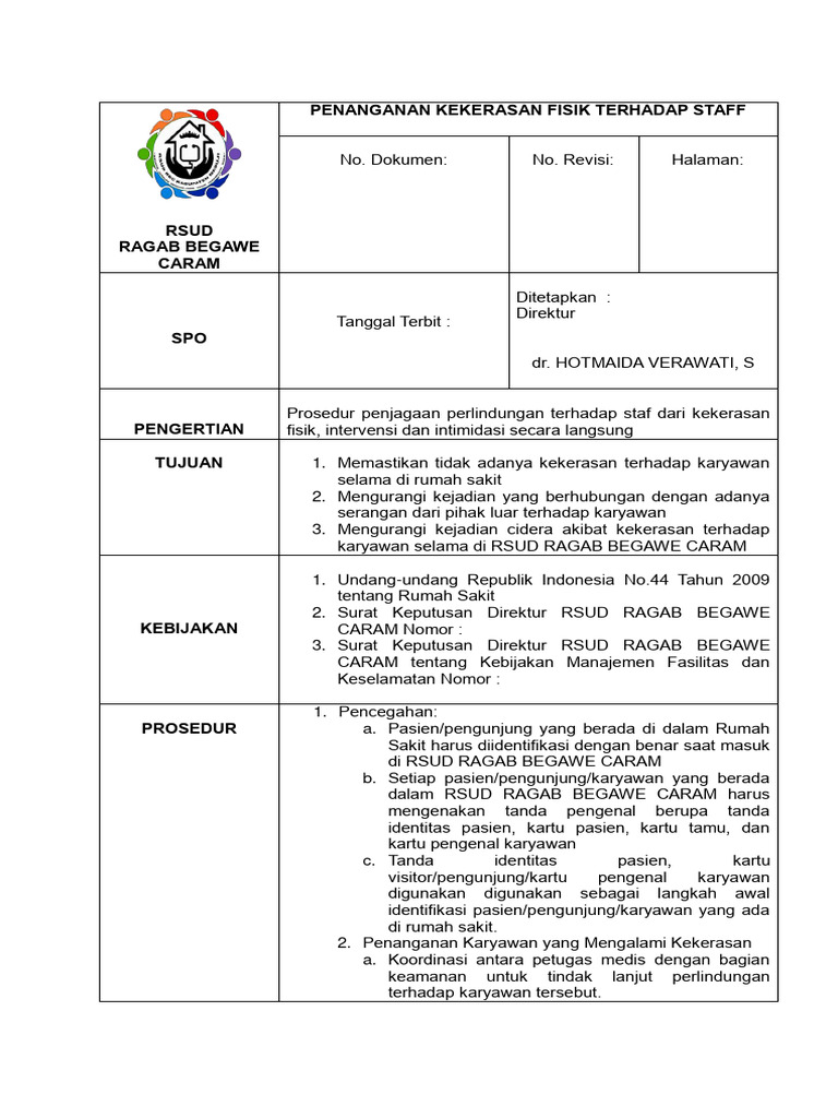 MFK 4 EP 4.1 SOP Penanganan Kekerasan | PDF