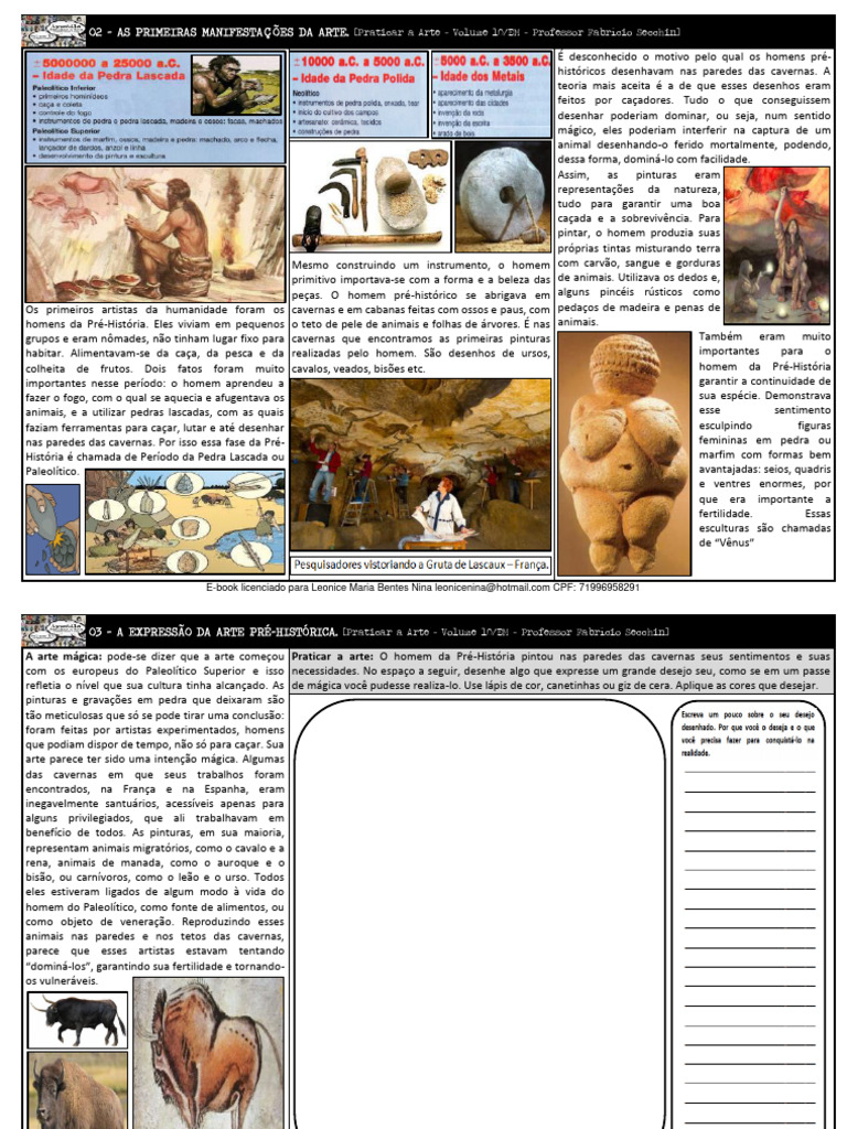 Apostila Praticar A Arte Volume 10 (1) - 1 | PDF | Antigo Egito | Arte Rupestre