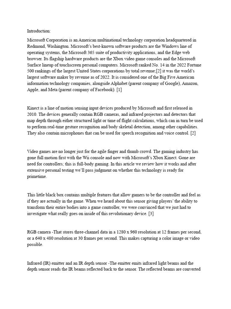 Microsoft Kinect Case Study | PDF | Xbox | Microsoft