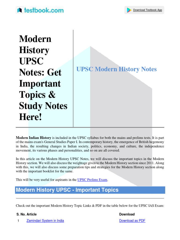 Modern History Upsc Notes Ab08ec69 | PDF | Indian Nationalism | Indian ...