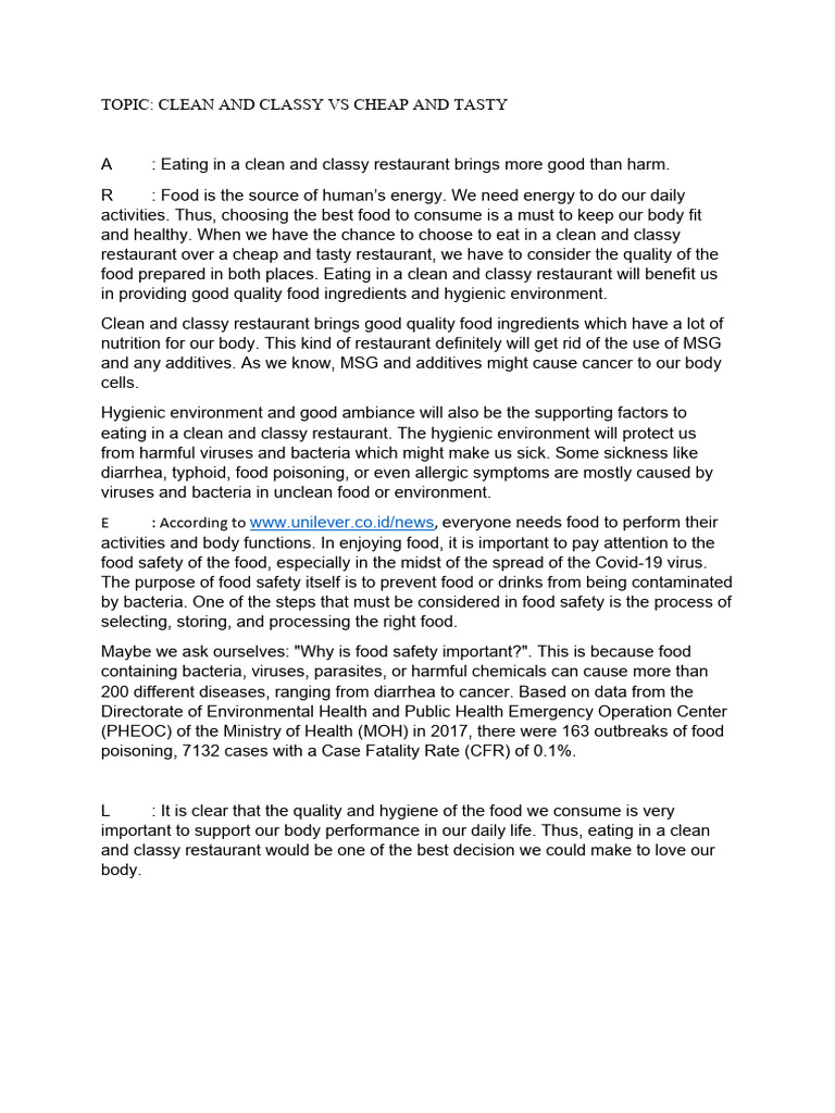 Sample Argument For Debate Class (AREL) | PDF