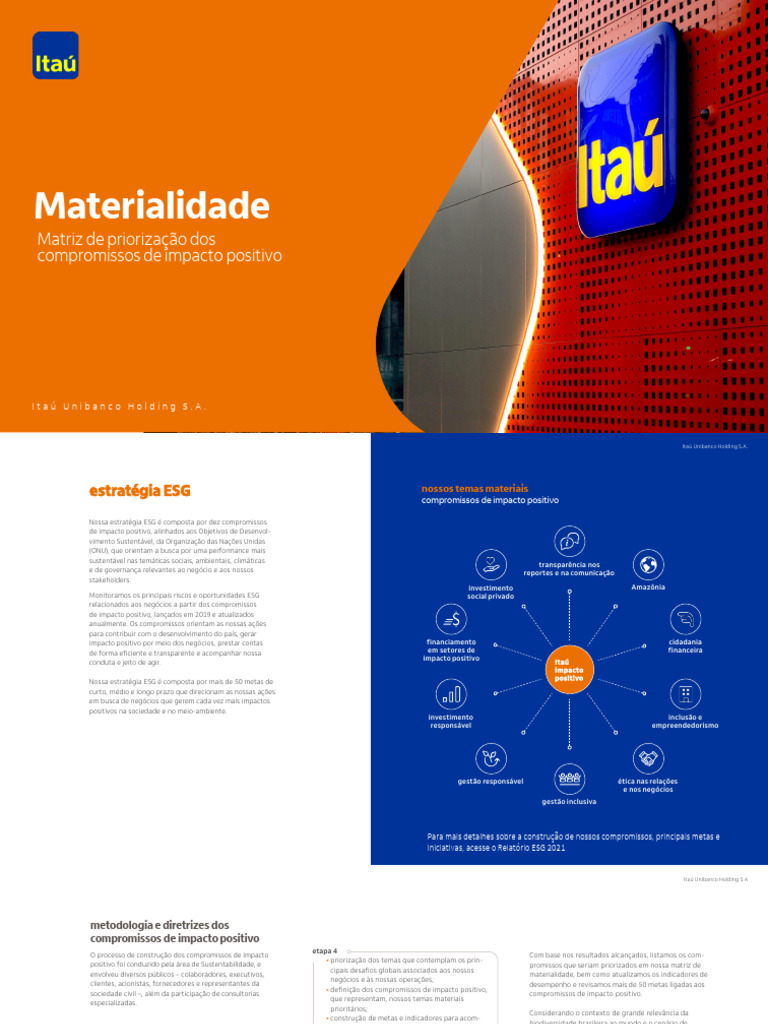 Matriz de Materialidade Itaú | PDF
