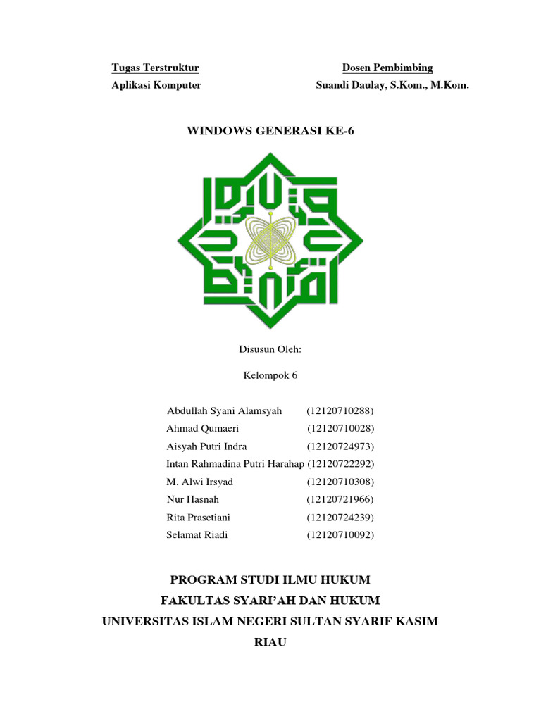 WINDOWS GENERASI KE-6 Kel.6 | PDF | Komputer