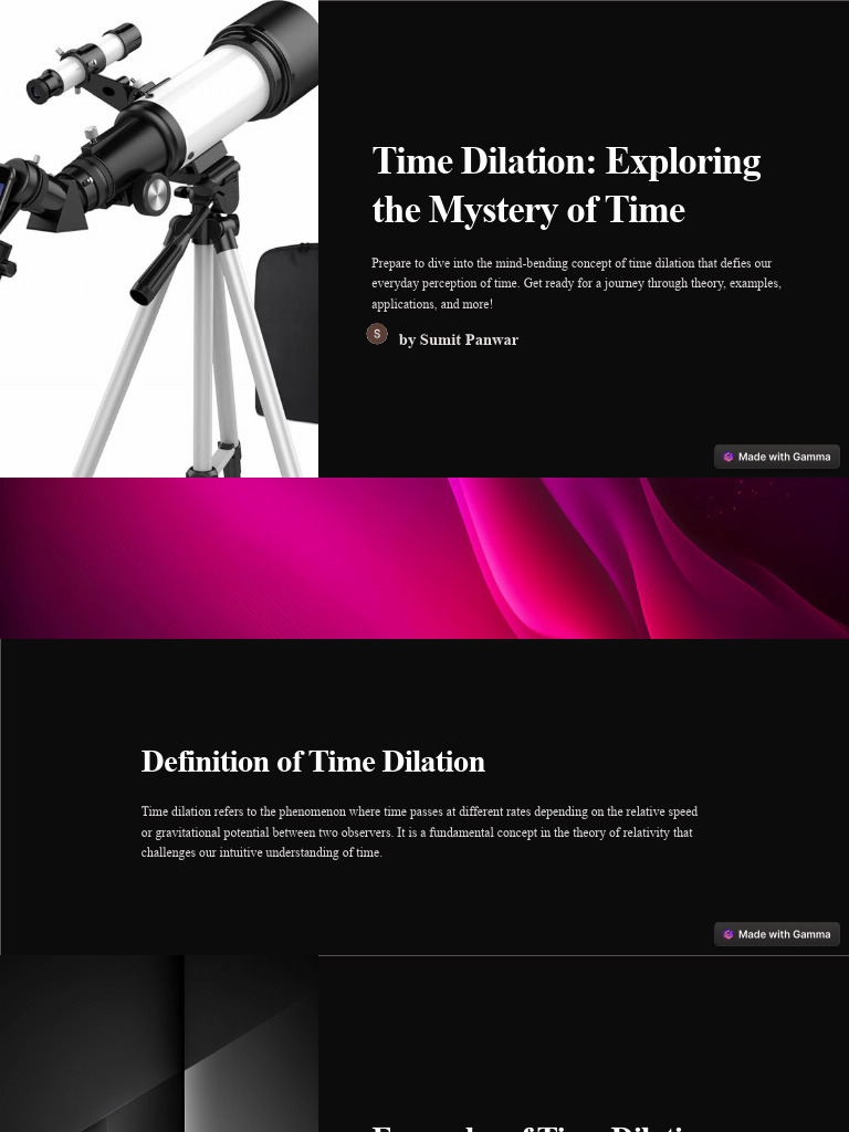 Time Dilation Exploring The Mystery of Time | PDF | Time | Special ...