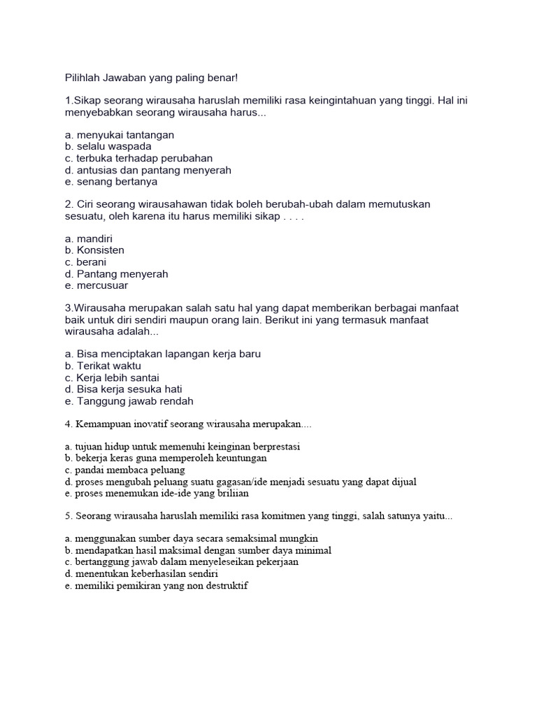 Latihan Soal PKK Kelas XI | PDF