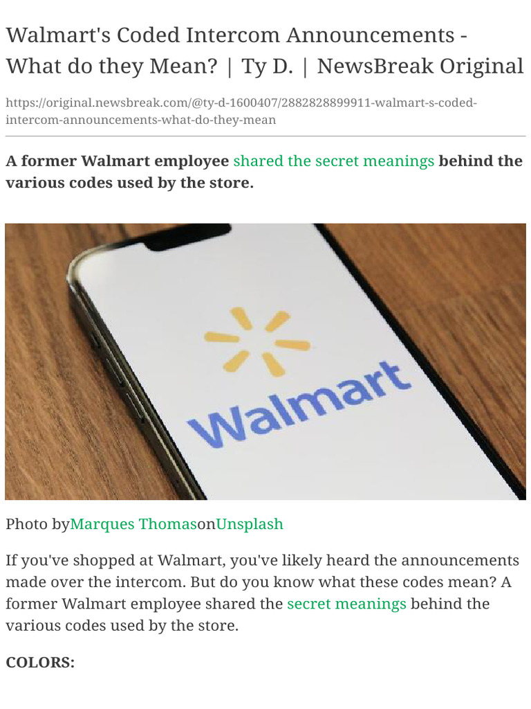 Walmart's Coded Intercom Announcements | PDF | Business | Law